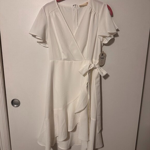 Altar'd State | Dresses | White Ruffle Wrap Mini Dress | Poshmark